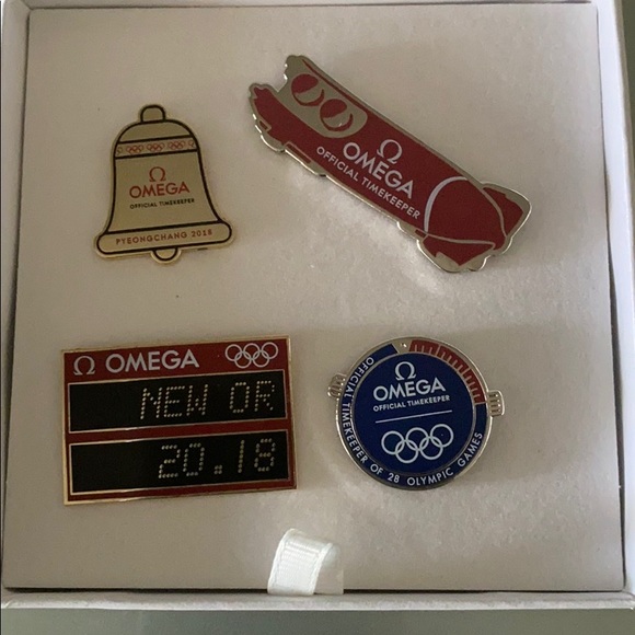 Omega | Jewelry | Omega Collectible 28 Olympic Pin Set Of 4 In Box ...